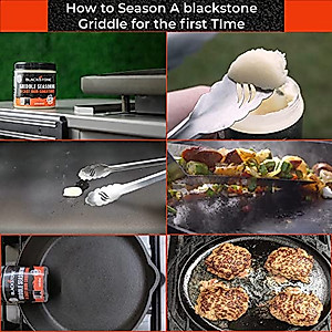 Blackstone 2-IN-1 Griddle & Cast Iron Seasoning Conditioner 6.5 OZ– Effective Seasoning Rub Formula – Food Safe – Easy to Use Cleaner & Conditioner – with Satisfying Customers Travel Tissue Pack