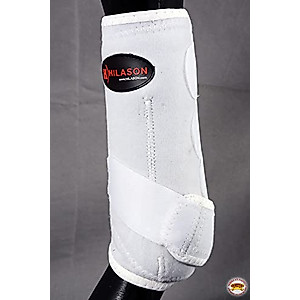 HILASON L M S Horse Hind Leg Ultimate Sports Boots Pair White‎‎‎ | Horse Leg Boots | Splint Boots for Horses | Horse Jumping Boots| Professional Choice Horse Boots