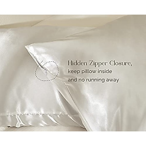 YANIBEST Satin Pillowcase for Hair and Skin - Super Soft Silk Pillowcase for Hair and Skin 2 Pack 20x26 inches | Cooling Satin Pillowcases with Zipper | Satin Pillow Case Standard Size Queen