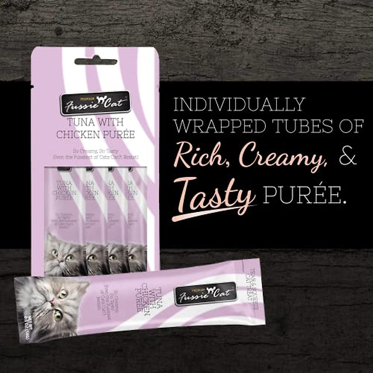 Fussie Cat Tuna with Chicken Puree Grey 0.5 Ounce (Pack of 4)