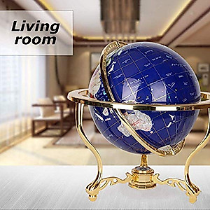 World Globe,Large Gemstone Globe Desktop Home Decoration Earth Globe-for Educational Geographic Modern,Blue-22cm (White 22cm) (Blue(a) 33cm)
