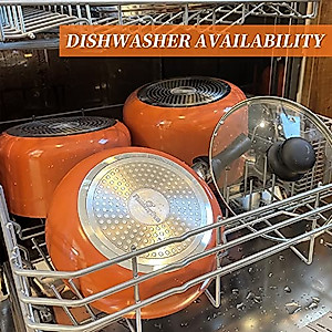 Flamingpan 8-Piece Nonstick Pots and Pans Sets,Kitchen Cookware with Ceramic Coating,Dishwasher Safe,Frying Pan Set with Lid, Induction pans set,Pot and Pan Set with Clearance,Suitable for Any Cooktop