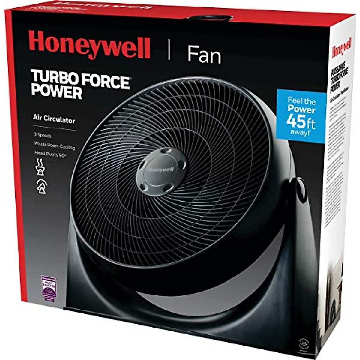 Honeywell 3 Speed/3 Blade Black 18 inch(s) Turbo Floor Fan
