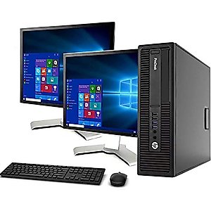 HP 600 G2 SFF Computer Desktop PC, Intel Core i5-6500 3.2GHz Processor, 16GB Ram, 512GB M.2 SSD,Wireless Keyboard & Mouse, WiFi | Bluetooth, HP Dual 23.8-inch LCD Monitor, Windows 10 Pro (Renewed)