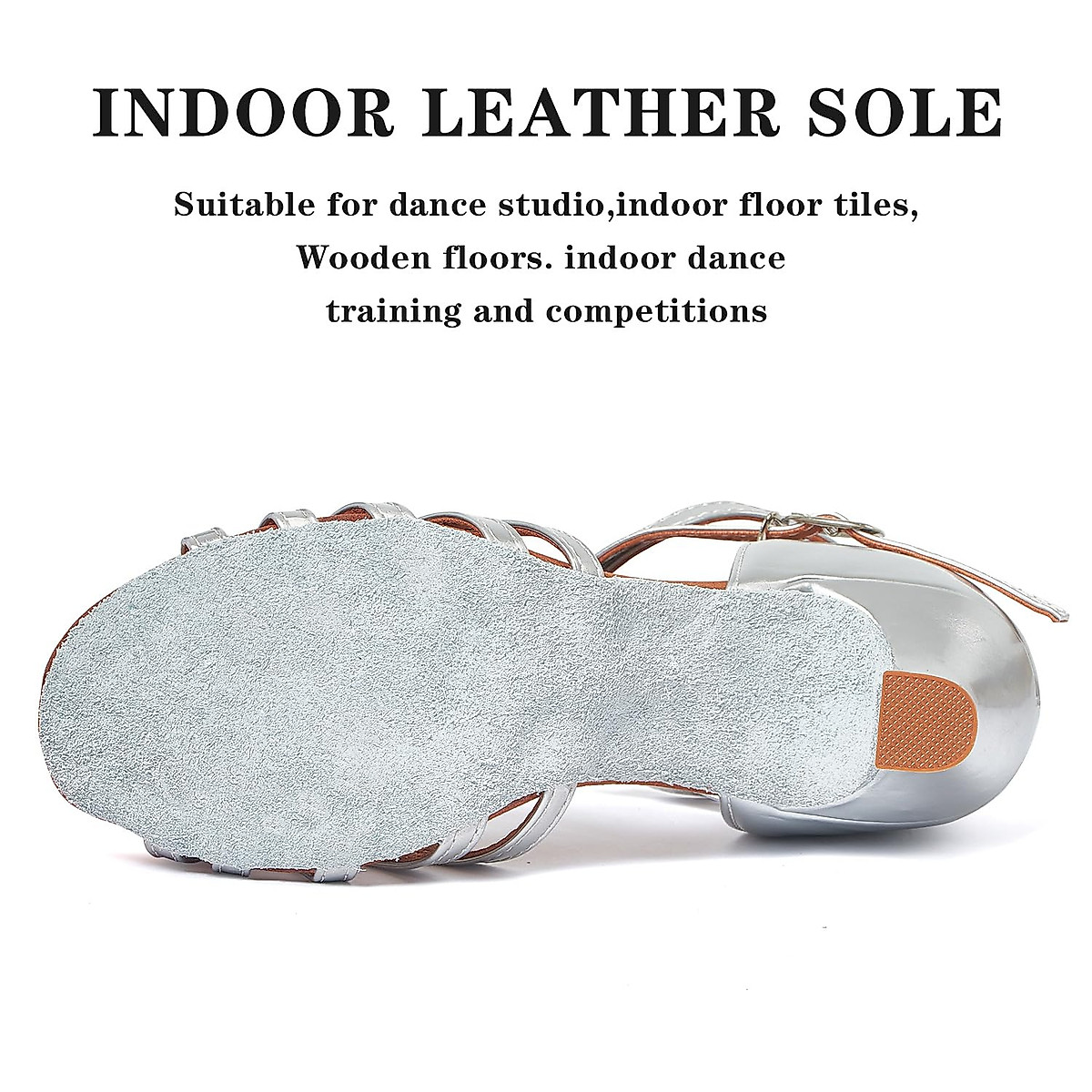 iCKER Women's Professional Latin Dance Shoes Satin Salsa Ballroom Wedding Dancing Shoes 2.4'' Heel 9 Silver