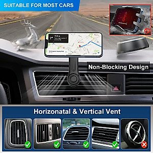 Car Phone Holder for Socket Mount, Air Vent Car Phone Holder for Pop Grip [Never Blocking] AC Vent Clip Phone Mount 360° Adjustable Works with Popsocket Car Mount for iPhone Samsung All Smartphones