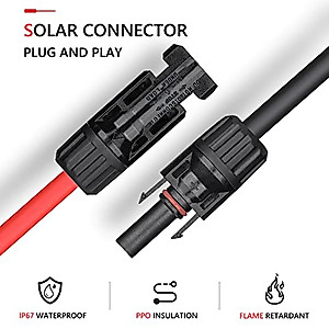 YXGOOD Solar Connectors Male/Female IP67 Waterproof Solar Panel Cable Connectors (6 Pairs Solar connectors)