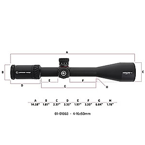 Crimson Trace Hardline Pro 4-16x50mm Riflescope with SFP, Illuminated MR1-MOA Reticle, Zero Stop, Lightweight Solid Construction, Scope Caps and Lens Cloth for Hunting, Shooting and Outdoor
