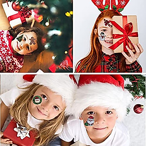 CHARLENT Glitter Christmas Tattoos for Kids - 12 Sheets Christmas Tattoos for Kids Christmas Xmas Party Favors, Stocking Stuffer, Christmas Eve Gift