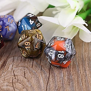 SUWEILE SZSZ 7pcs D20 Polyhedral Muti-Sided Dice Numbers Dials Table Board Role Playing Game for Bar Pub Club Party 0212