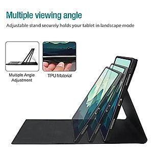 Samsung Galaxy Tab S8+/S7 FE Case with Keyboard 12.4 inch, Detachable Wireless Bluetooth Backlit Keyboard, Slim Smart Cover with S Pen Holder for Galaxy Tab S8+ 2022/S7 FE 2021/S7 Plus 2020, Green