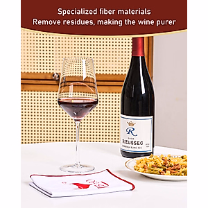 JBHO Polishing Cloth, Wine Glasses Polishing Cloths and 17 oz Lead-Free Wine Glasses Set of 6