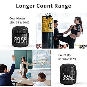 MeesMeek Digital Kitchen Timer,Countdown Countup Timer with Large LED Display Volume Adjustment,Timer for Cooking, Classroom Time for Kids and Teachers. (Black)