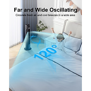 Uthfy Oscillating Tower Fan with Remote, Electric Standing Tower Fan Floor Fan for Bedroom Indoor Office and Home Use,Quiet Cooling Portable Bladeless Tower Fans, 30 inchs, Black Tower Fan