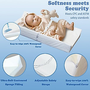 Truwelby Waterproof Contour Diaper Changing Pad for Dresser Top, Baby Changing Pad Cover Waterproof Hypoallergenic Washable