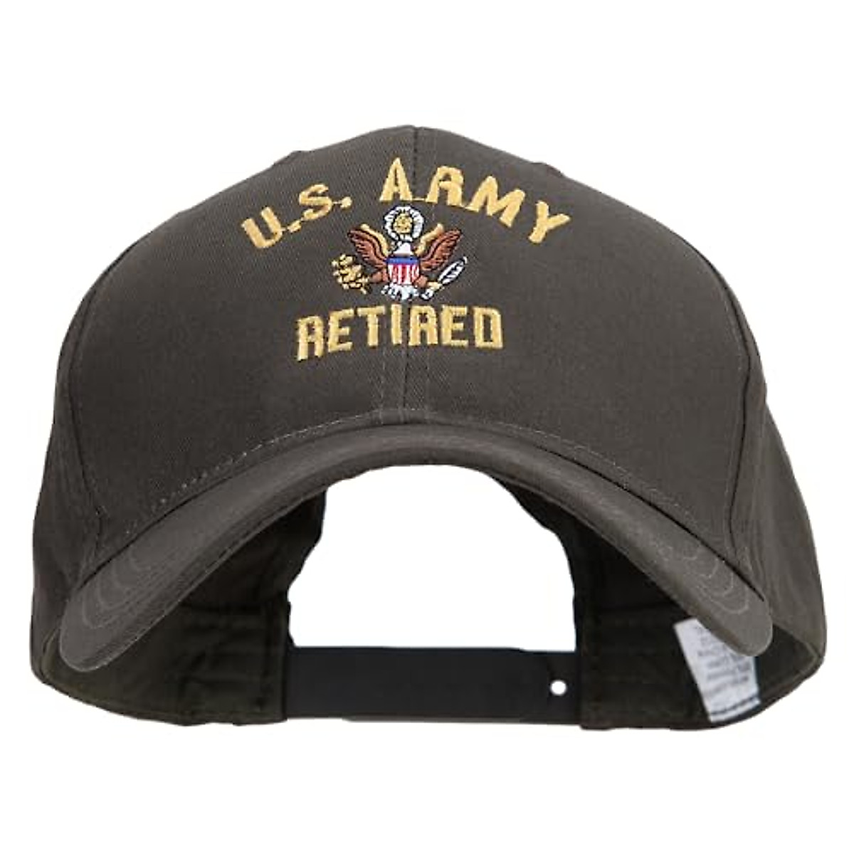 US Army Retired Military Embroidered Big Size Structured Solid Poly Cotton Twill High Profile Pro Style Cap - Olive XL-3XL