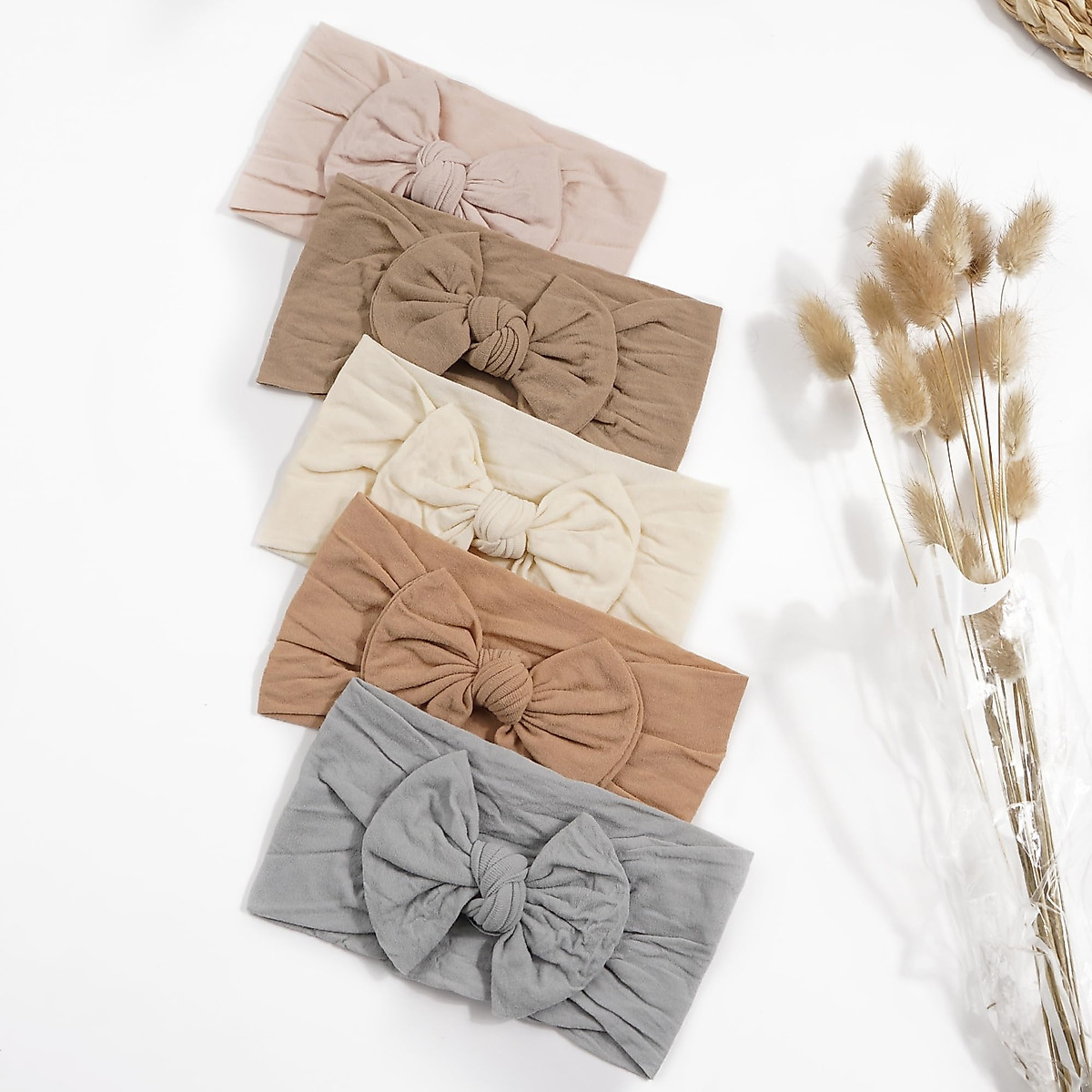 CÉLLOT Super Stretchy Soft Knot Headbands with Hair Bows Head Wrap Hair Accessories For Newborn Baby Girls Infant Toddlers Kids