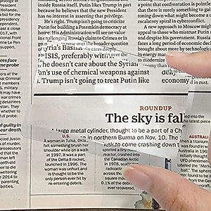 MAGDEPO 2X Large Area Magnifying Sheet Rigid Acrylic Full Page for Reading Books, Maps, Newspapers, DIY Solar Concentrator/Projection/Computer Screen Enlarger