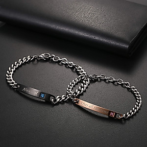 OIDEA 2pcs Stainless Steel His Hers After All This time Always Bracelets for Boyfriend and Girlfriend Valentines Day Gift