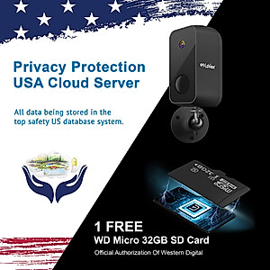 LaView Security Cameras Wireless Outdoor,1080P HD Battery Powered 9600mAh Wi-Fi Camera, Outdoor Security Cameras with AI Motion Detection,Night Vision,IP65 Waterproof,Include SD Card&USA Cloud Service