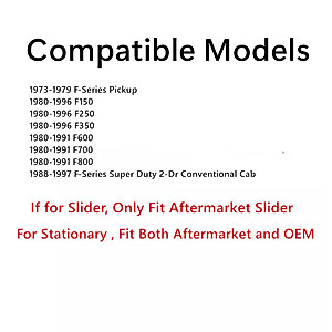 Gasket for Stationary Back Window Back Glass & Aftermarket Back Slider Compatible with Ford F100/F250/F350/F600/ F700/F800 Pickup 1973-1997 Models