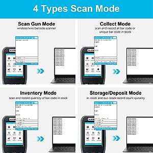 Sumicor Barcode Scanner 1D & 2D QR Code PDF417 Reader, Wireless 2.4 Ghz Handheld Cordless Rechargeable Inventory Barcode Scanner with 2.8'' HD Screen and Keybord for Stocktaking (2D)