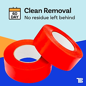 Red Stucco Tape, Case of 24 Rolls, 2 inch x 60 Yards, UV Resistant Polyethylene Tape (PE Tape)