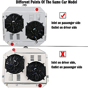 FitferaLu 3 Row All aluminum Radiator with Shroud Fan Replacement for 1966-1979 Ford Bronco F100 F150 F250 F350 F500