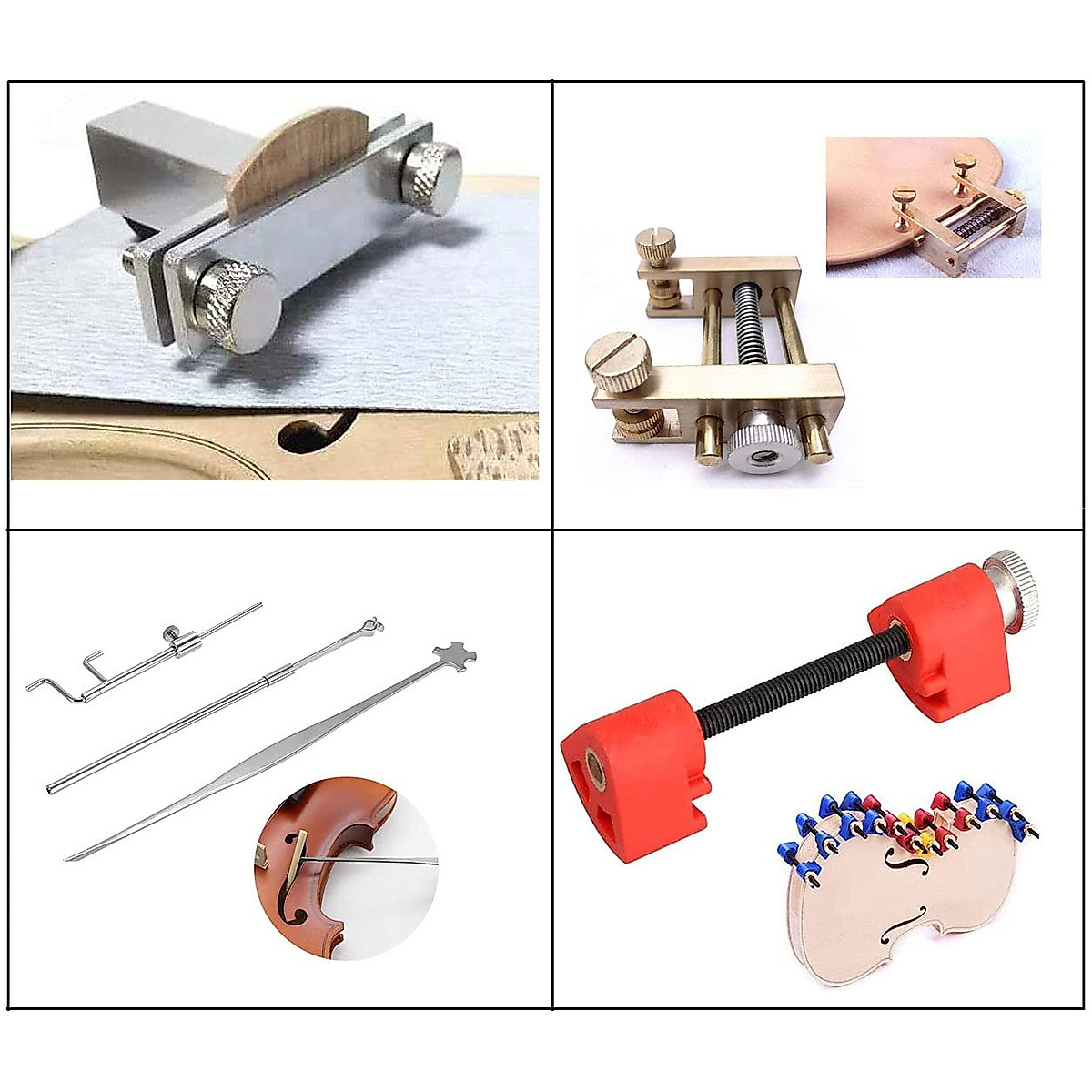 Jiayouy 15 Pieces Violin Repairing Maintenance Tool Kit with Carry Bag Luthier Tools Violin Making Violin maintenance and violin making tool kit