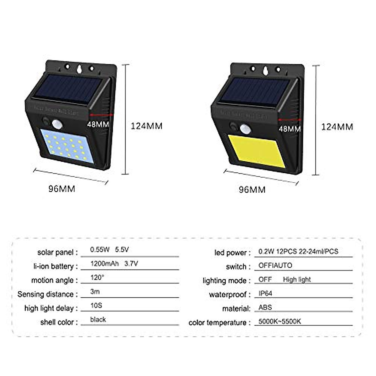 ZeZhen LED Light Bulbs LED Wall Lamp PIR Motion Sensor Solar LED Lamp 20 40 LEDs 1200mAh Battery Solar IP65 Outdoor Garden Street Path Lights LED Light Bulb (Color : B 40Leds)
