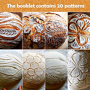 XANGNIER Bread Lame Dough Scoring Tool,2 Pack Sourdough Scoring Tools,Bread Dough Cutter Slashing Razor Tool,Scoring Patterns Booklet,Bread Baking & Making Tools Supplies Accessories