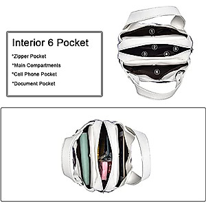 SMOOZA Luxury Handbags Flower Design Top-handle Ladies Handbag Women Shoulder Bags PU Leather Messenger Purse Bag Female Tote (White Pink)