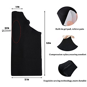 Wrist Thumb Support Compression Gloves (1 Pair), Breathable Wrist Brace Compression Sleeves with Soft Gel Pads for Tendonitis, Arthritis, Carpal Tunnel Splint for Relieve Hand Wrist Thumb Joint Pain