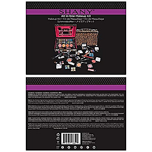 SHANY Carry All Makeup Train Case with Pro Makeup Set, Makeup Brushes, Lipsticks, Eye Shadows, Blushes, and more - Leopard