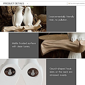 WINGOFFLY® Decorative Birds On Tree Branch Wall Mounted Coat Hanger for Coats/Hats/Keys/Towels(Three Birds)