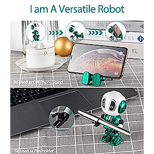 Aubllo Robots Toys for Kids Christmas Stocking Stuffers 2022 New Mini Talking Robots Gifts for Boys Girls Adults with 10 Hours Working Time USB Charging LED Eye Interactive Electronic Toy(Green)