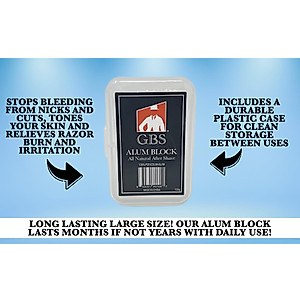 G.B.S Alum Block Bar Travel Cases, Pack of 3 (100 Grams Per Bar) Potassium Shaving Alum After Shave Soothing Razor Burn Relief