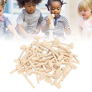 50 Pcs Wooden Hammers Children Baby Hammer Small Lightweight Kids Hammers Toys Simulation Wooden Hammers for DIY Crafting