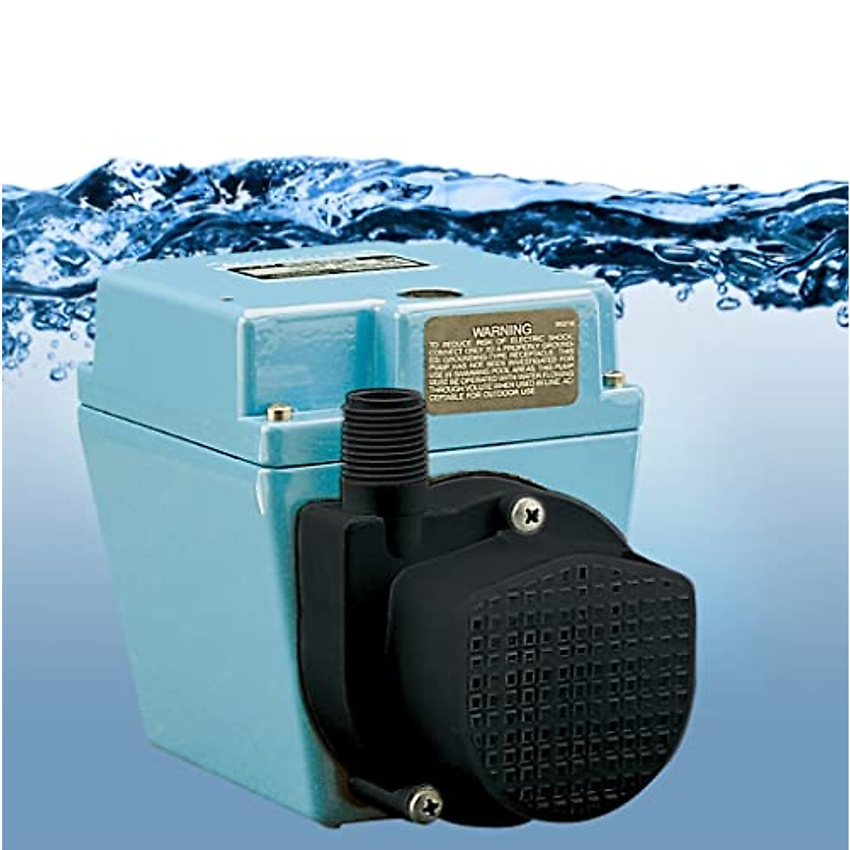 Little Giant 3E-12N, 115-Volt, 1/15 HP 500 GPH Oil-filled Direct Drive In-Line or Submersible Pump with 6-ft. Cord, Blue, 503103