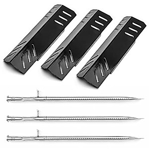 Uniflasy Grill Replacement Parts for Pit Boss Memphis Ultimate 4-in-1 Combo Grill, Stainless Steel Burner, Porcelain Steel Heat Plate,for Pit Boss Smoker and Charcoal Grills