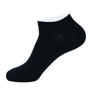EnerWear-Coolmax 24 Pack Men's Cotton Low Cut Ankle Socks (10-13/24Pair, Black)