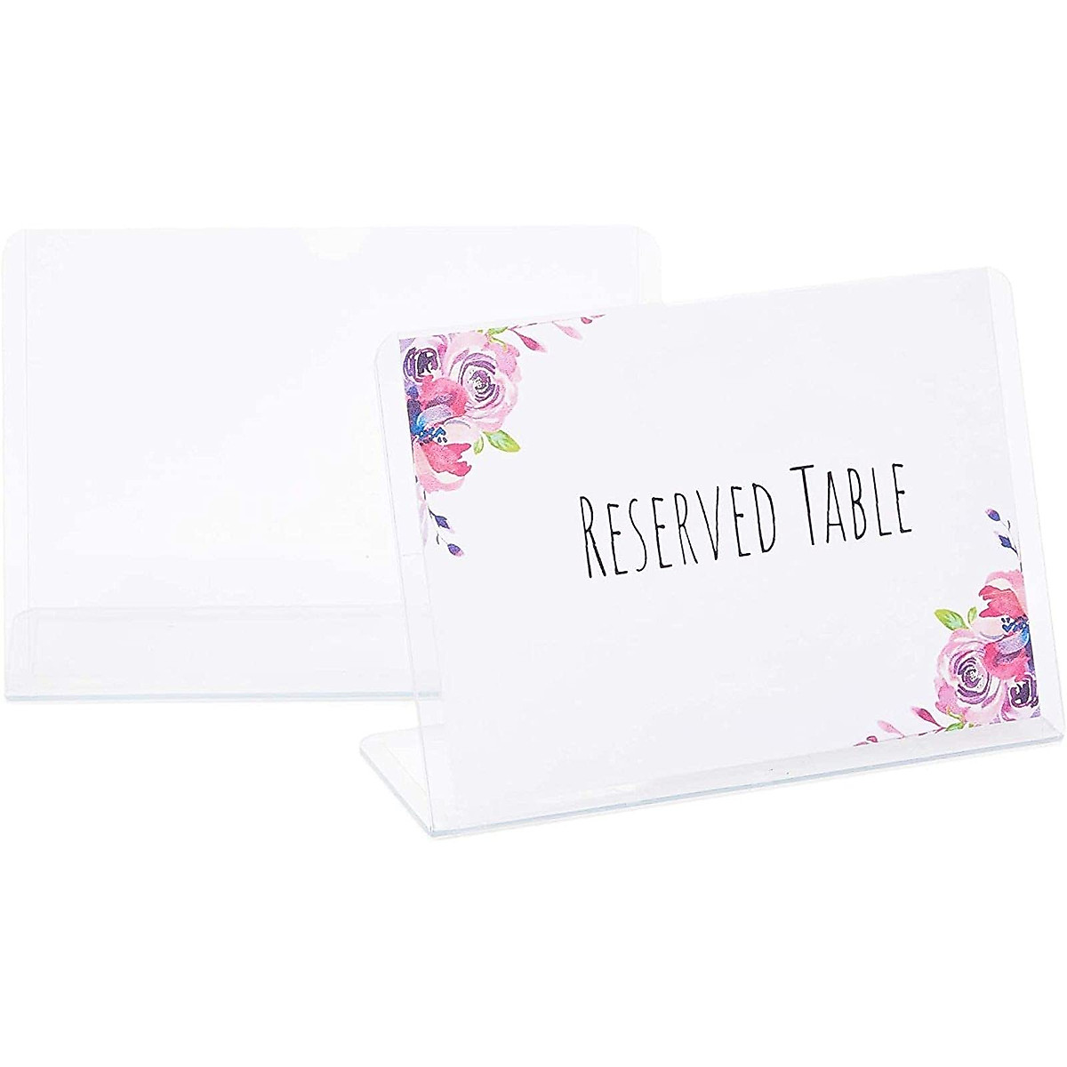 Slant Back Acrylic Sign Holder, Horizontal Sign Display (7 x 5 in, 6 Pack)