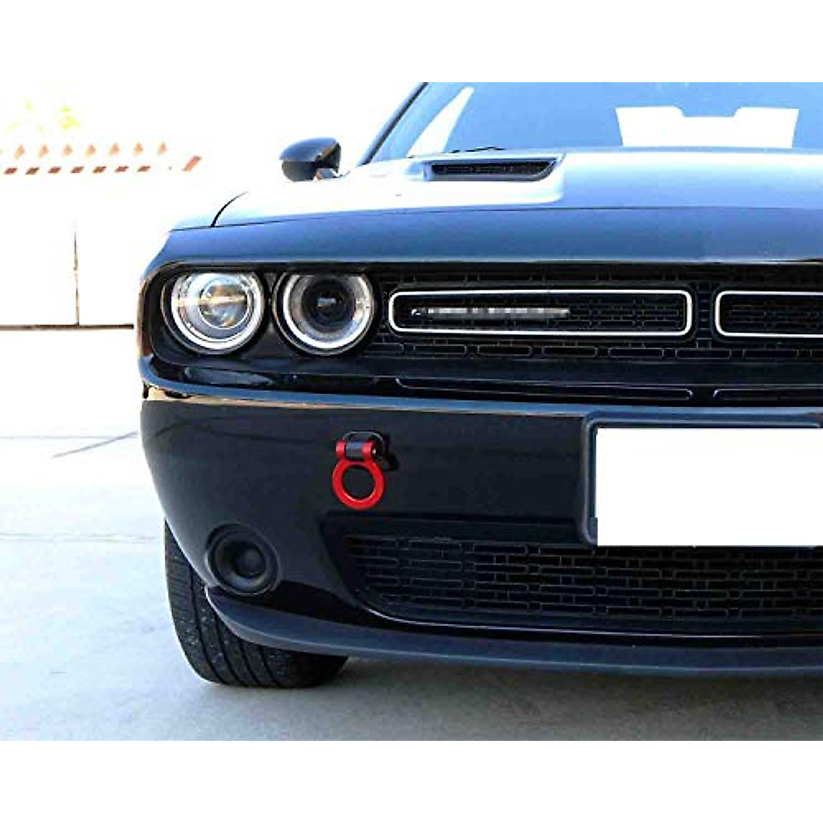 iJDMTOY Red Universal Ring Track Racing Style Tow Hook Aesthetic Decoration Kit Compatible With Any Car SUV Truck (Not Functional, Decorative Purpose ONLY)