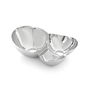 Nambe - Pulse Collection - Chip & Dip Bowl - Measures at 7.5" x 9.5" x 4" - Made of Stainless Steel - Hand Wash Only - Designed by Sena & Seidenfaden Design