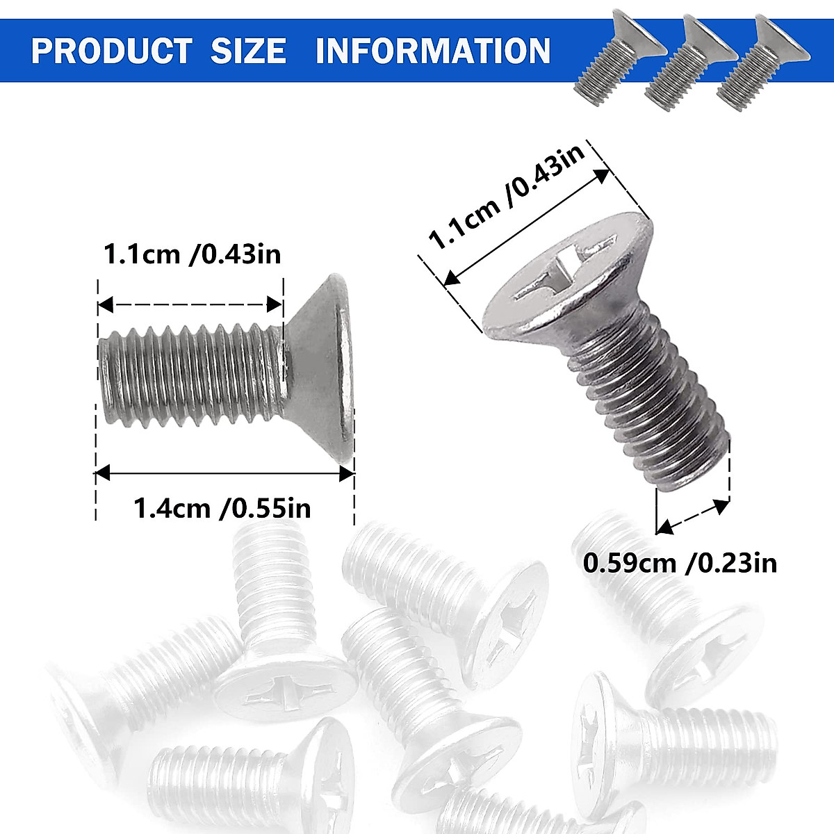 4pcs Stainless Steel Brake Disc Rotor Screws 93600-06014-0H- Compatible With Honda, Acura, Hyundai and Kia Models, Stainless Steel Retaining Screws for Front and Rear