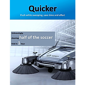 Industrial Sweeper,Floor Sweeper Manual,Street Sweeper,Just Walk and Push - 14.5 Gallon Capacity, 40.1" Sweeping Width, Sweeps 41500 Square Feet/Hour,for Shop/Workshop/Farm/Warehouse/Road (55)