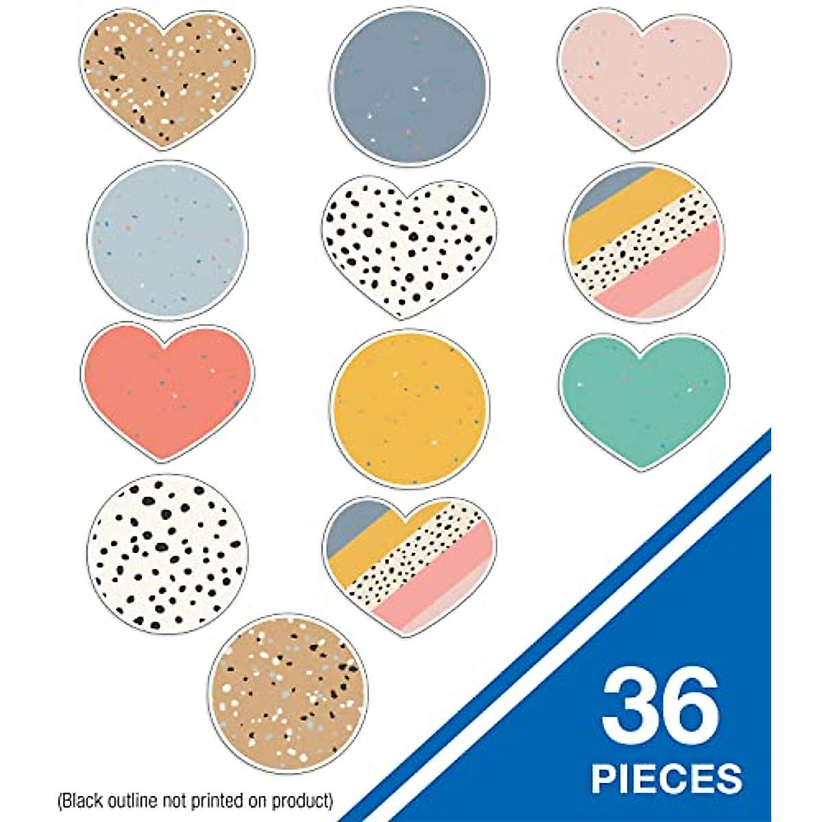 Colorful 12-Piece Jumbo Hearts & Dots Cutouts