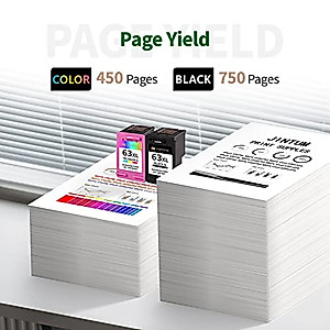 JINTUM 63XL Ink Cartridge Remanufactured for HP Ink 63 63XL Black and Color Ink Cartridge for HP Officejet 3830 4650 5255 5258 5200 4652 4655 Envy 4520 4512 DeskJet 2130, 63XL Ink Cartridge Combo Pack
