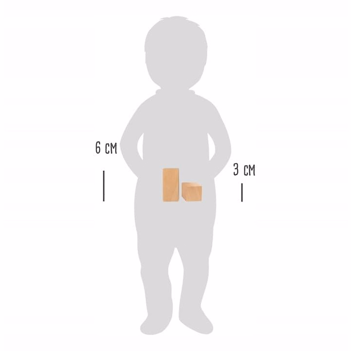 Small Foot- 50 Wooden Building Block Safari Playset- Stacking Toys for Boys and Girls Ages 12+ Months-Montessori-Perfect for Birthdays and Holidays, 7.5 x 6.4 x 7.5