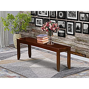 East West Furniture Lynfield Dining Room Bench with Solid Wood Seat, 52x15x18 Inch, Espresso